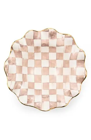 MACKENZIE-CHILDS Check Ceramic Fluted Serving Bowl