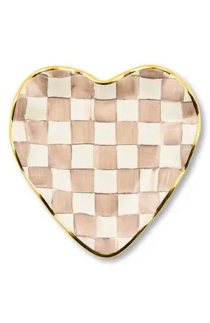 MACKENZIE-CHILDS Check Ceramic Fluted Heart Plate