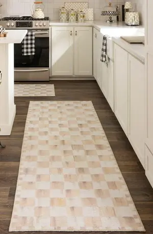 MACKENZIE-CHILDS Checkerboard Machine Washable Runner Rug
