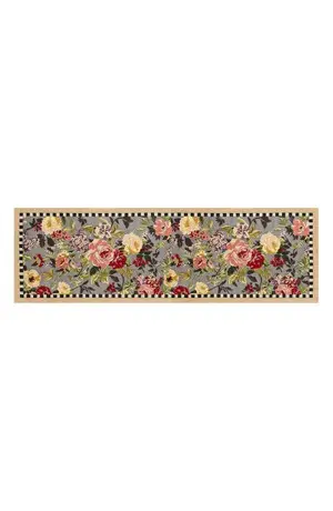 MACKENZIE-CHILDS Tudor Rose Washable Runner - Blue Multi