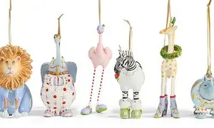 MACKENZIE-CHILDS Set Of 6 Patience Brewster Jambo Mini Ornaments