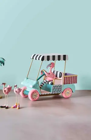 MACKENZIE-CHILDS Patience Brewster Sheldon Flamingo Goes Golfing Figurine