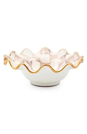 MACKENZIE-CHILDS Check Ceramic Fluted Breakfast Bowl