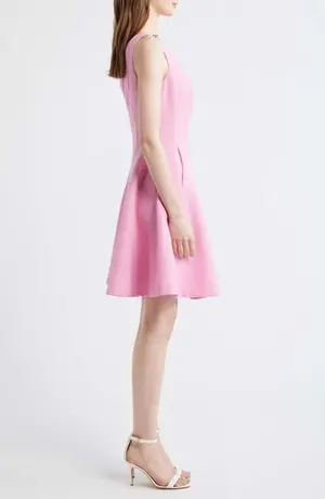 TAHARI ASL Bouclé Fit & Flare Dress