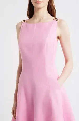 TAHARI ASL Bouclé Fit & Flare Dress