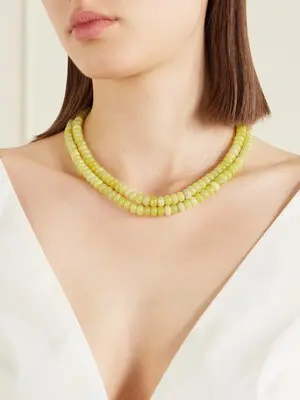 JENNIFER BEHR Veronica Gold-tone Quartz Necklace - Yellow