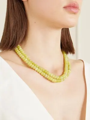 JENNIFER BEHR Veronica Gold-tone Quartz Necklace - Yellow