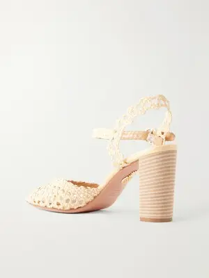 AQUAZZURA Bossa Nova 85 Raffia Sandals - Neutrals