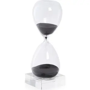 BEY-BERK 60-minute Hourglass Sand Timer With Crystal Base - Navy