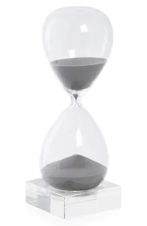 BEY-BERK Crystal & Sand Hourglass - Clear/gray