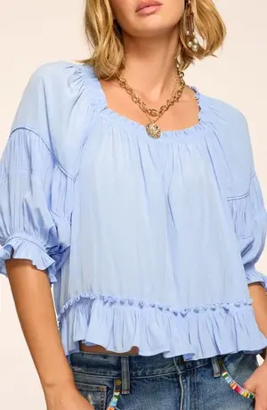 Ramy Brook Natasha Peasant Top