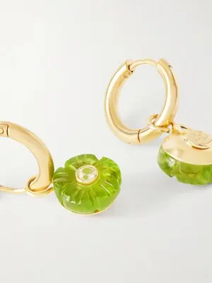 JENNIFER BEHR Lillian Gold-tone Crystal Flower Hoop Earrings
