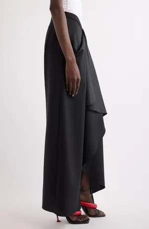 Givenchy Draped Wool & Mohair Column Skirt - Black