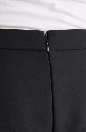 Givenchy Draped Wool & Mohair Column Skirt - Black