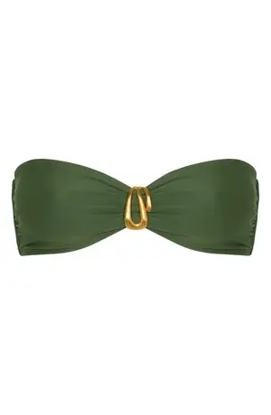 VIX PAULA HERMANNY Leone Bandeau Bikini Top - Green