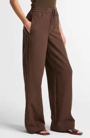 Vince Linen Blend Drawstring Pants - Clove