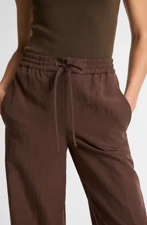 Vince Linen Blend Drawstring Pants - Clove