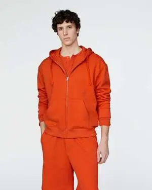ATM Anthony Thomas Melillo French Terry Zip-up Hoodie - Tomato