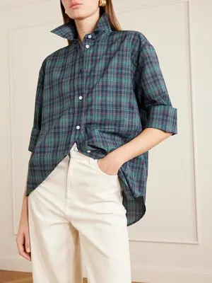 RÓHE Checked Wool-blend Shirt