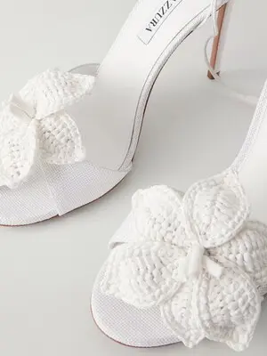 AQUAZZURA Calypso 105 Raffia Sandals - White
