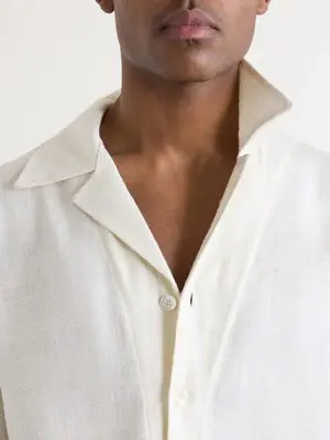 SAMAN AMEL Camp-collar Silk-gauze Shirt