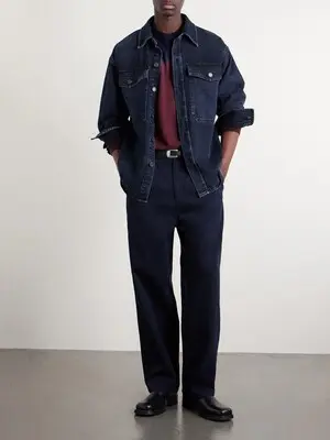A.p.c. Ricky Wide-leg Cotton-twill Trousers - Blue
