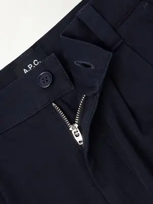 A.p.c. Ricky Wide-leg Cotton-twill Trousers - Blue