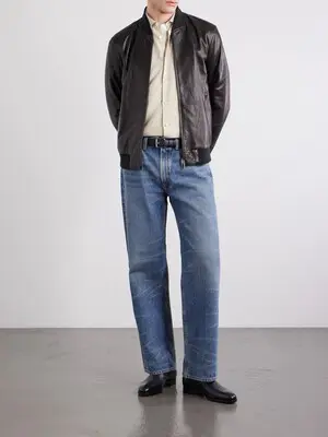 Brioni Leather Bomber Jacket