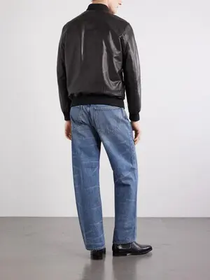 Brioni Leather Bomber Jacket