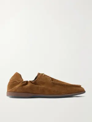 Brioni Suede Derby Shoes - Brown