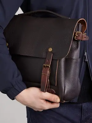 BLEU DE CHAUFFE Eclair Full-grain Leather Messenger Bag