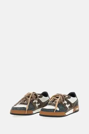 Fendi Match Mix Suede Sneakers