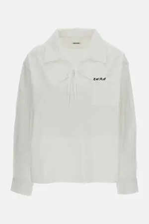 BODE NEW YORK Long Sleeve Cotton Shirt - Beige