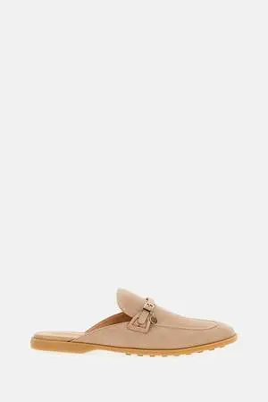 TOD'S Nubuck Gommini Sabots - Rose