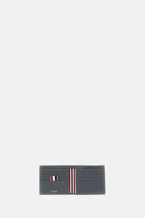 Thom Browne Billfold Leather Wallet - Grey