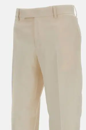 Fendi Wool Gabardine Tailored Trousers - White