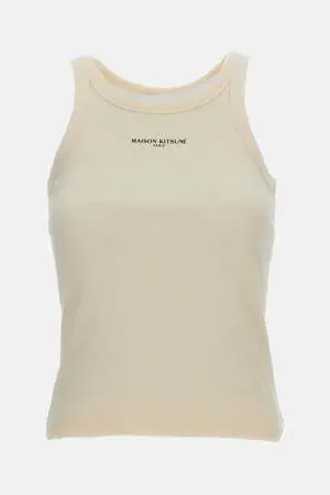 Maison Kitsuné Logo Sleeveless Top - Beige