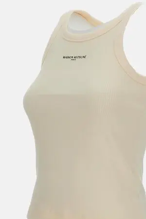 Maison Kitsuné Logo Sleeveless Top - Beige