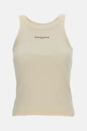 Maison Kitsuné Logo Sleeveless Top - Beige