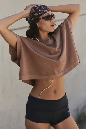 Free People Relaxed Fit Tee - Camel