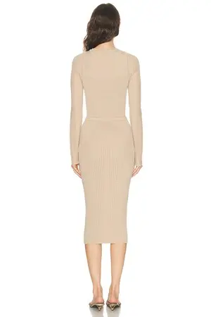 Acne Studios Kred Thin Rib Dress - Beige