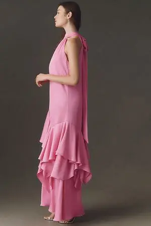 ELLIATT Varella Halter Gown With Ruffled Skirt - Pink