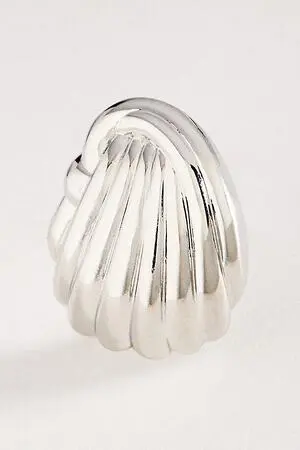 Anthropologie Dome Sculptural Post Earrings - Silver