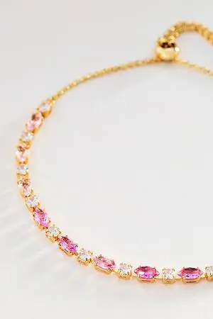 Maeve Crystal Tennis Bracelet - Pink