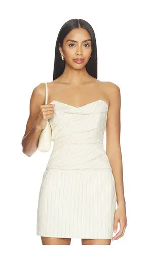 THE SEI Cowl Bustier In Pinstripe