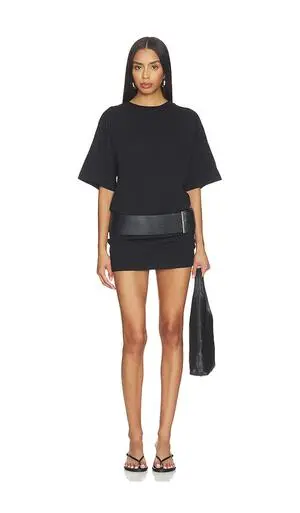 Enza Costa Short Sleeve Supima Curve Mini Dress - Black