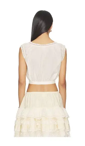 YUHAN WANG Lace Trimmed Button Blouse - Ivory