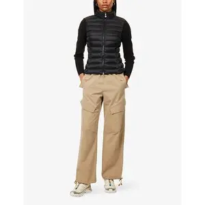 Moncler Hybrid Nylon And Wool Down Cardigan