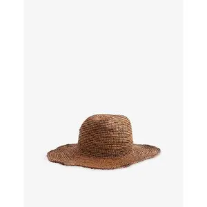 BOUTIQUE BONITA Western Raffia Cowboy Hat - Cocoa