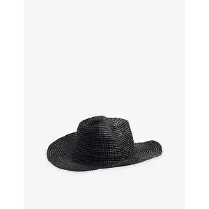 BOUTIQUE BONITA Western Raffia Cowboy Hat - Noir